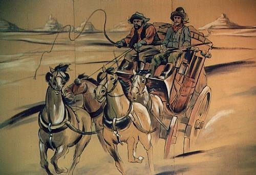 Western Kutsche - Kulisse, Postkutsche, Pferd, Figur, Indianer, Cowboy ...