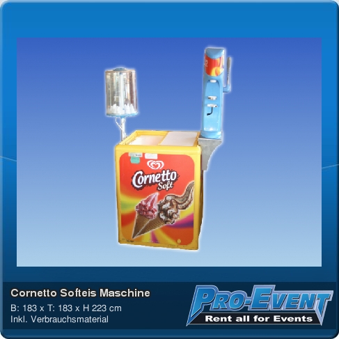 Cornetto Softeis Maschine, Markt & Verkaufsstände - 2511405861 mieten ...