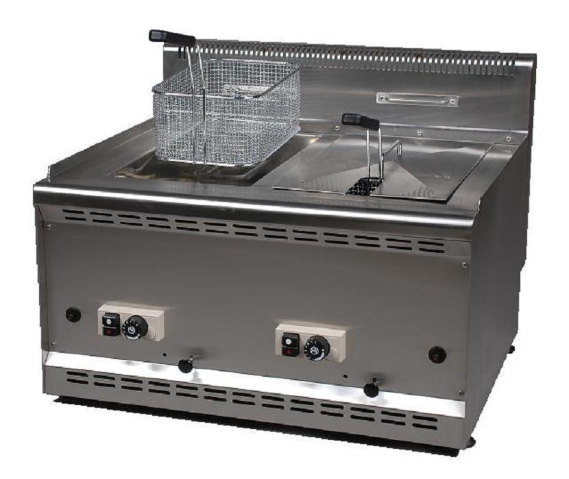 Gas Friteuse 2 x 8 Liter Fritteuse 15 kw Tischgerät, Friteuse ...