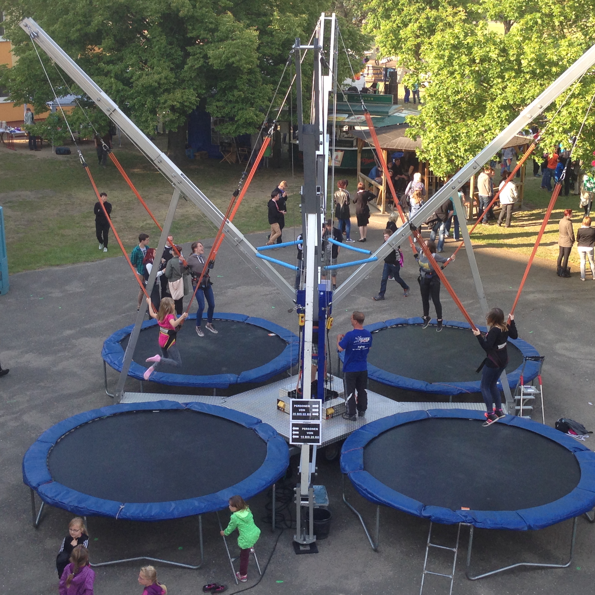 4er Bungee- Trampolin, Quatertramp, Bungee- Trampolin, Trampolin ...