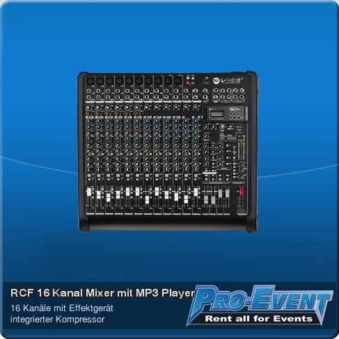 RCF 16 Kanal Mixer mit MP3 Player, Tonregiepult & Mischpult ...